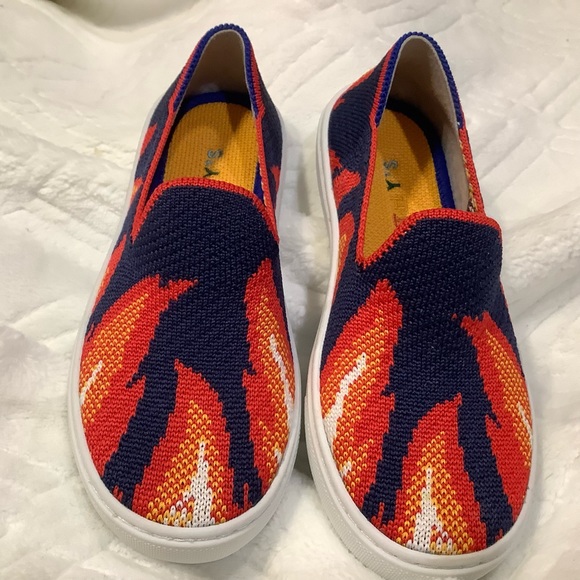Rothy's | Shoes | Rothys Navy Flame Textile Youth The Kids Sneaker ...